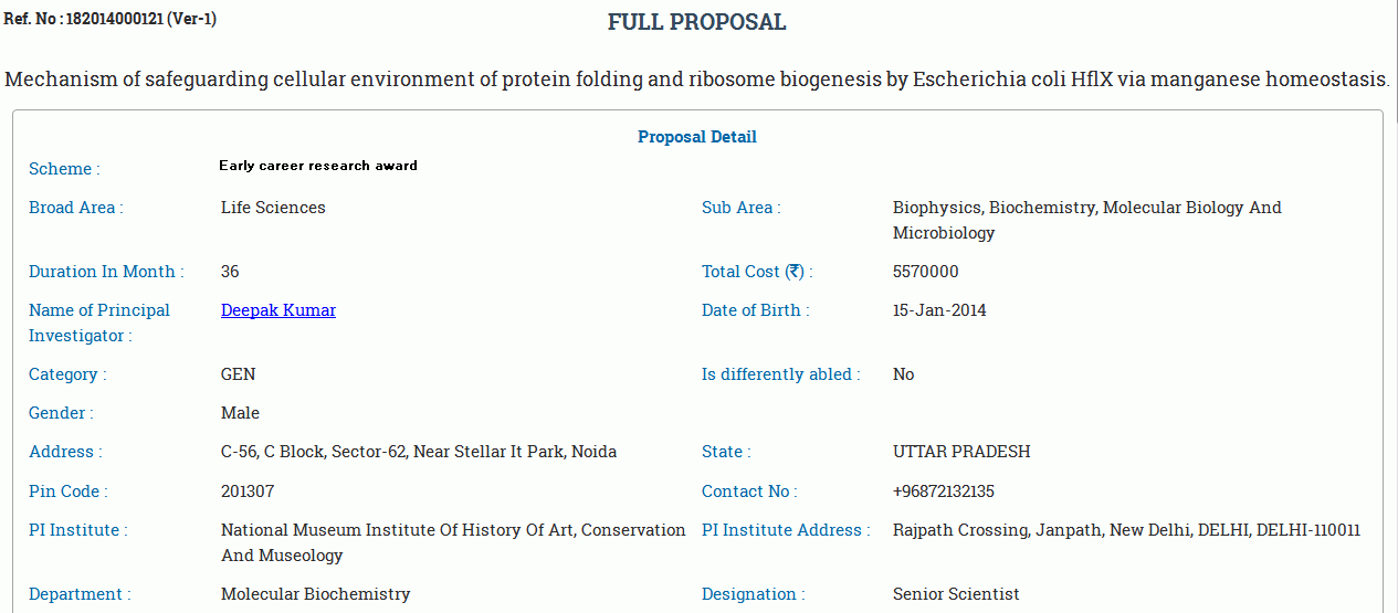 PI Guidelines - Proposal Submisson for ECR
